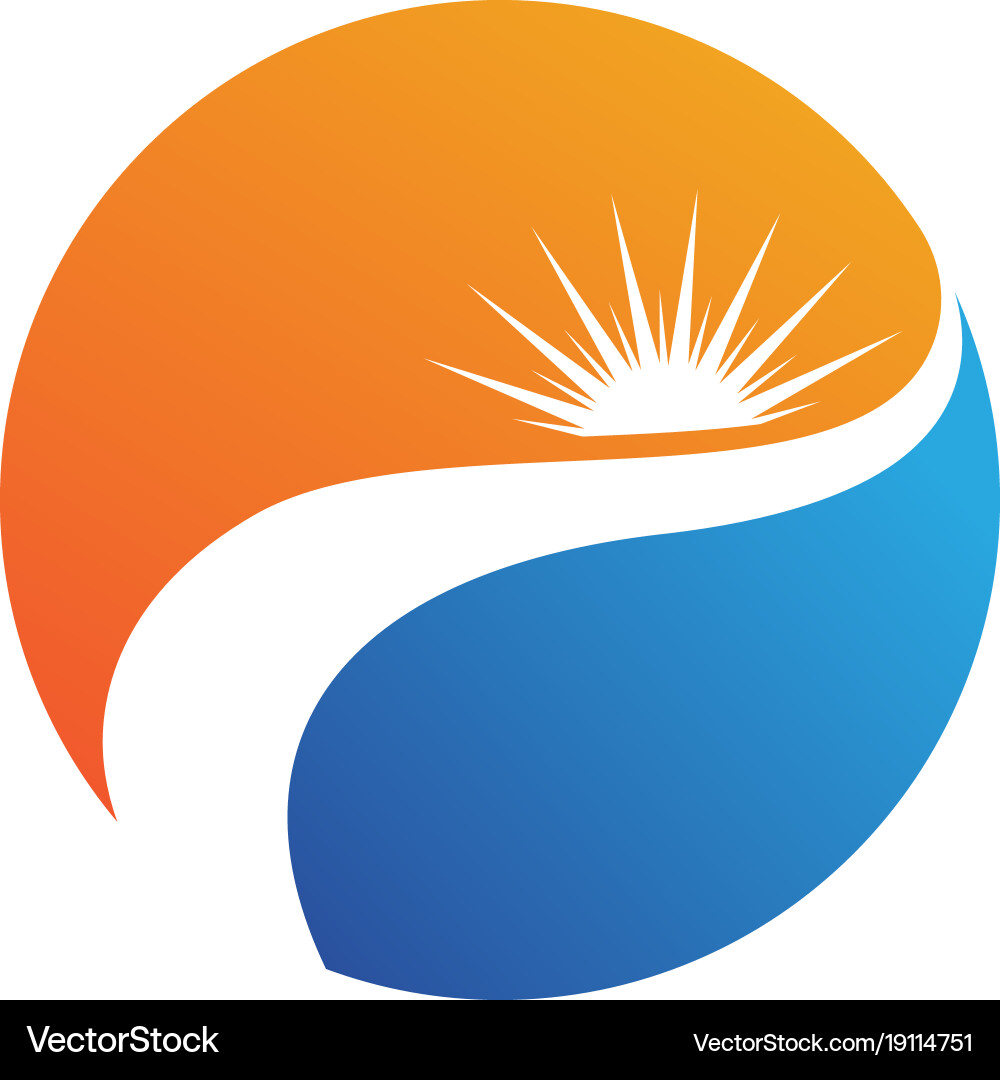 Sun logo and symbols star icon web Royalty Free Vector Image