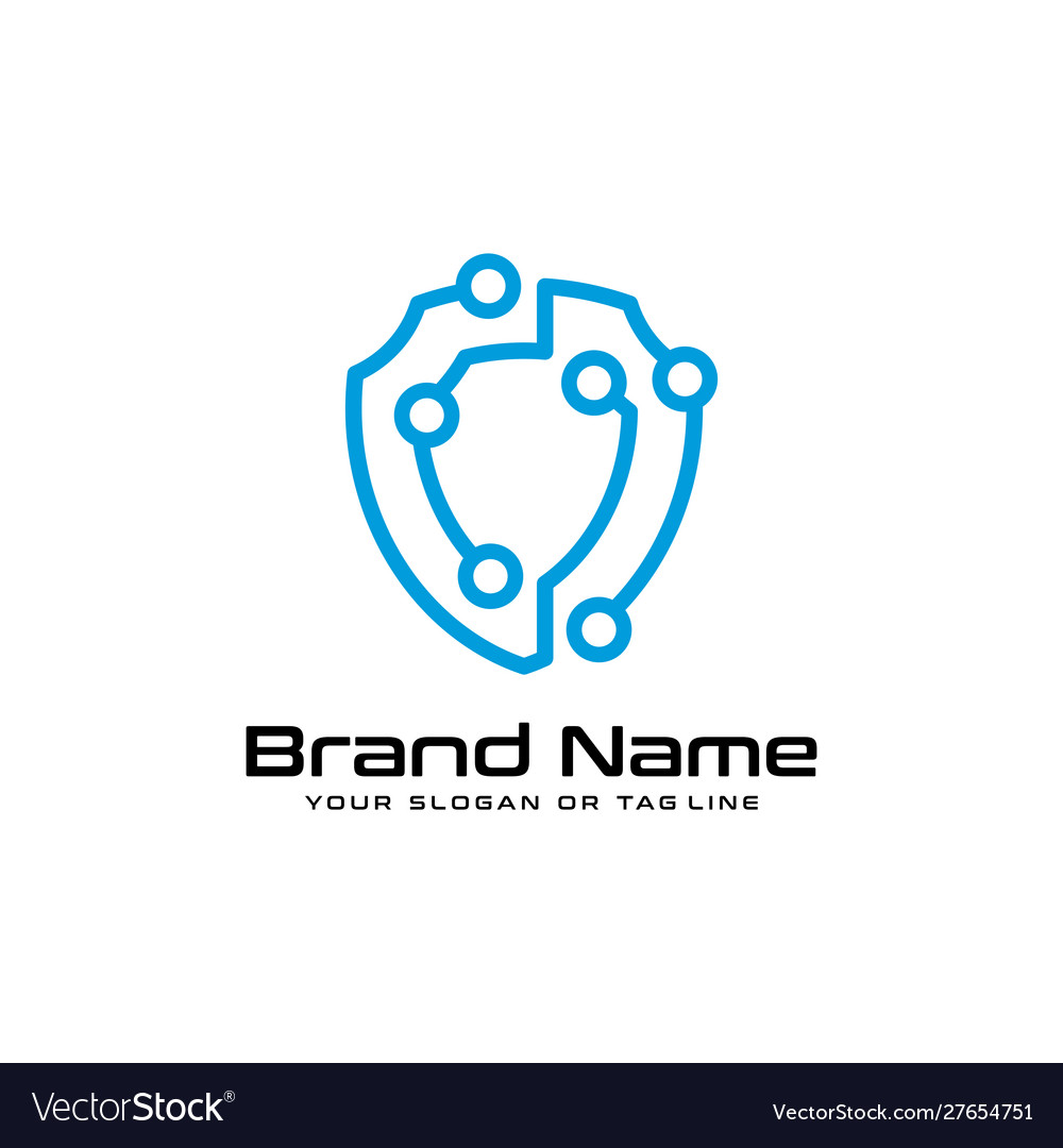 Technology security design logo Royalty Free Vector Image