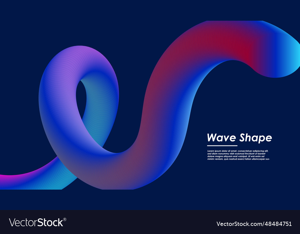 Wavy shape with gradient colors Royalty Free Vector Image