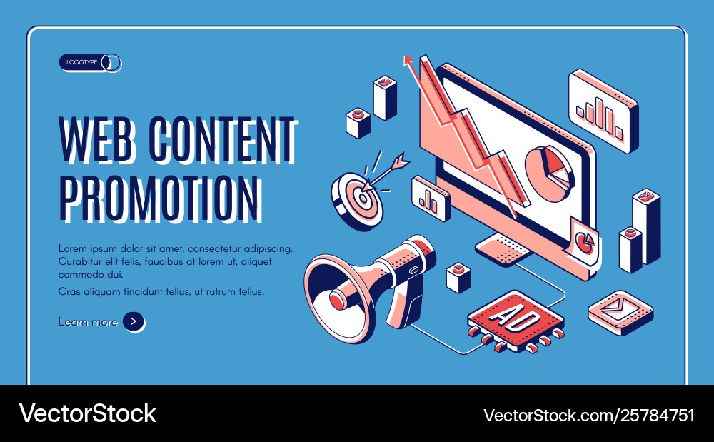 Web content social media promotion banner Vector Image