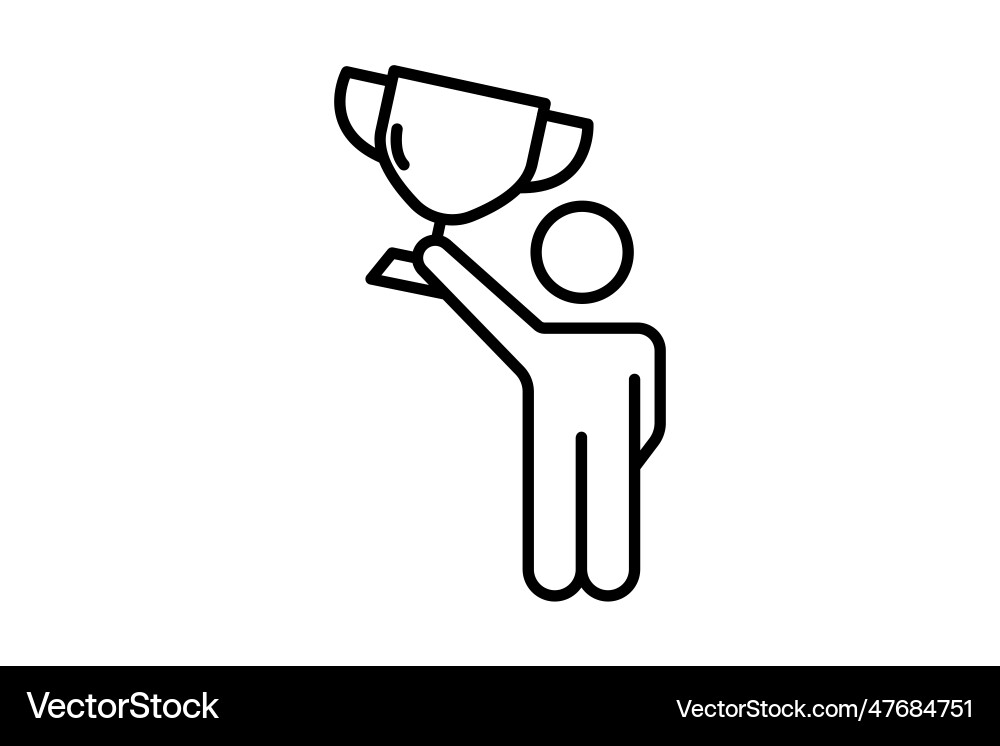 Winner icon man holding trophy cup icon related Vector Image