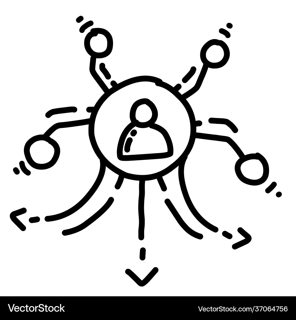 Business sharing hand drawn icon design outline Vector Image