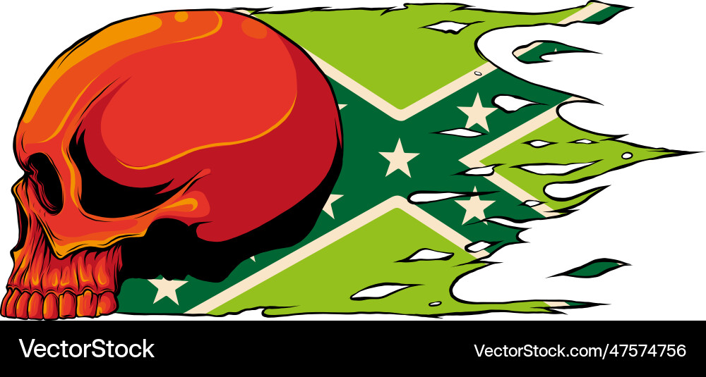 Colored draw of human skull Royalty Free Vector Image