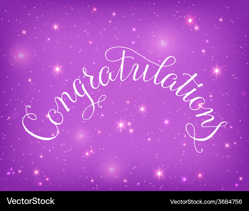 Congratulations lettering hand written design on a