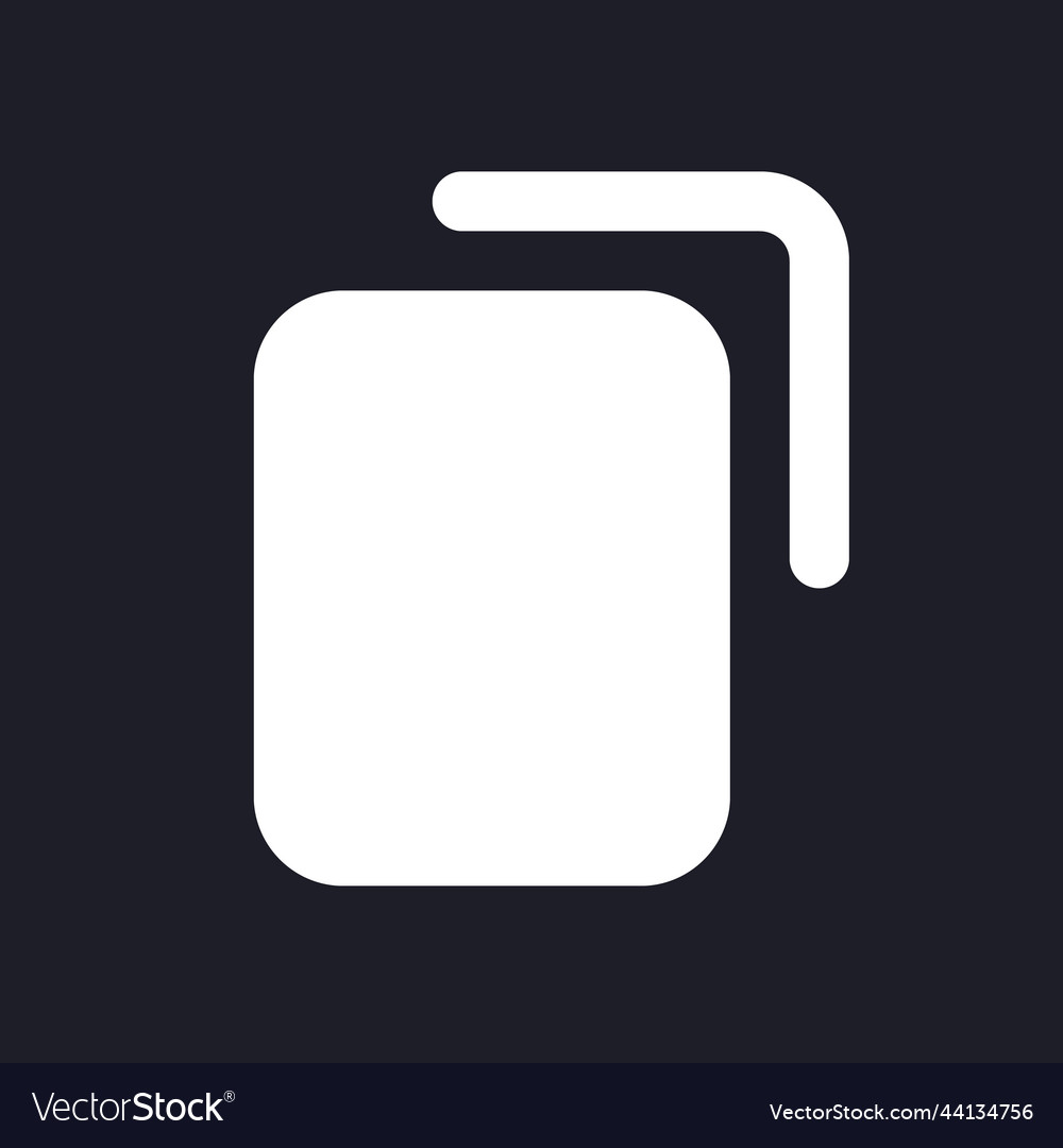 Copy dark mode glyph ui icon Royalty Free Vector Image