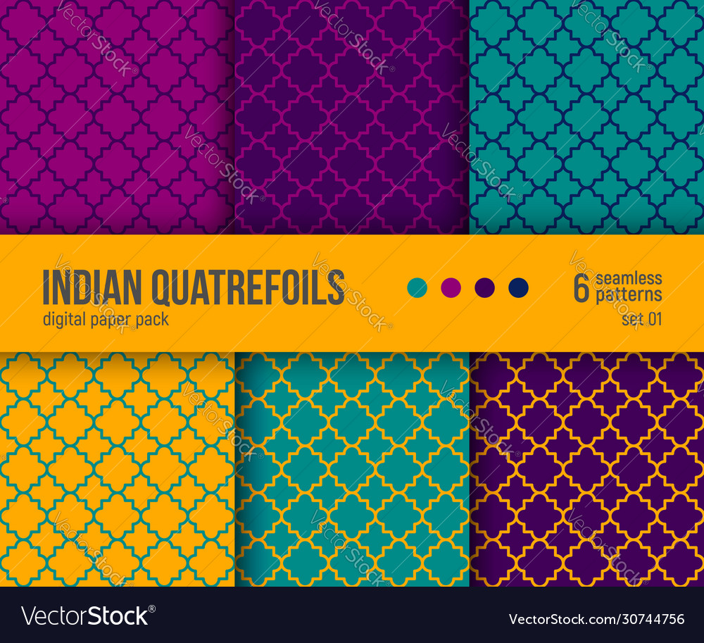 Digital paper pack 6 abstract patterns Royalty Free Vector