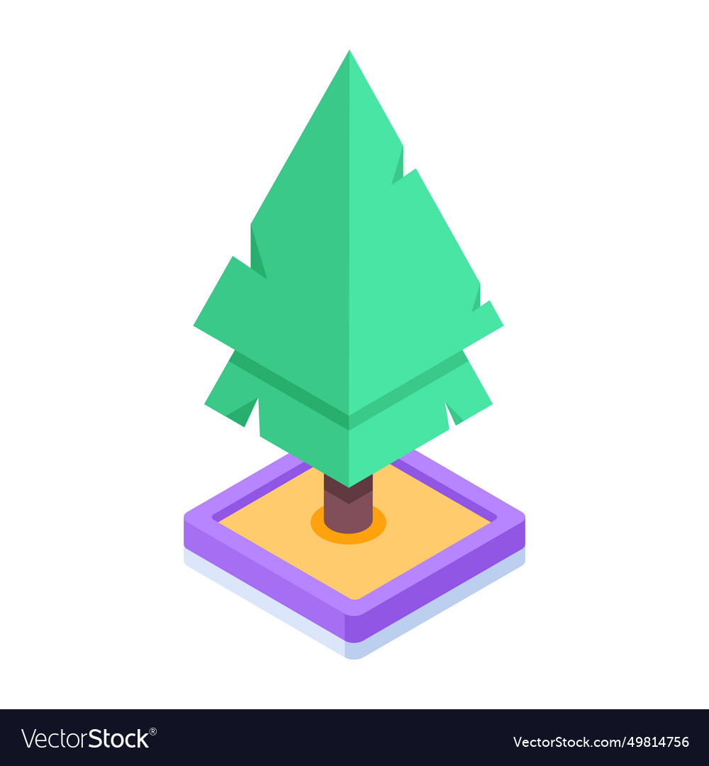 Download isometric icon garden tree Royalty Free Vector