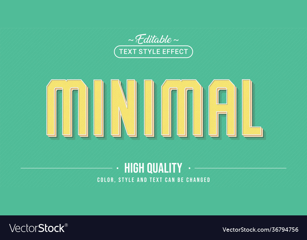 Editable text style effect - minimal theme style Vector Image