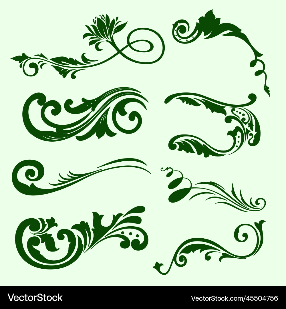 Green ornamental with swash Royalty Free Vector Image