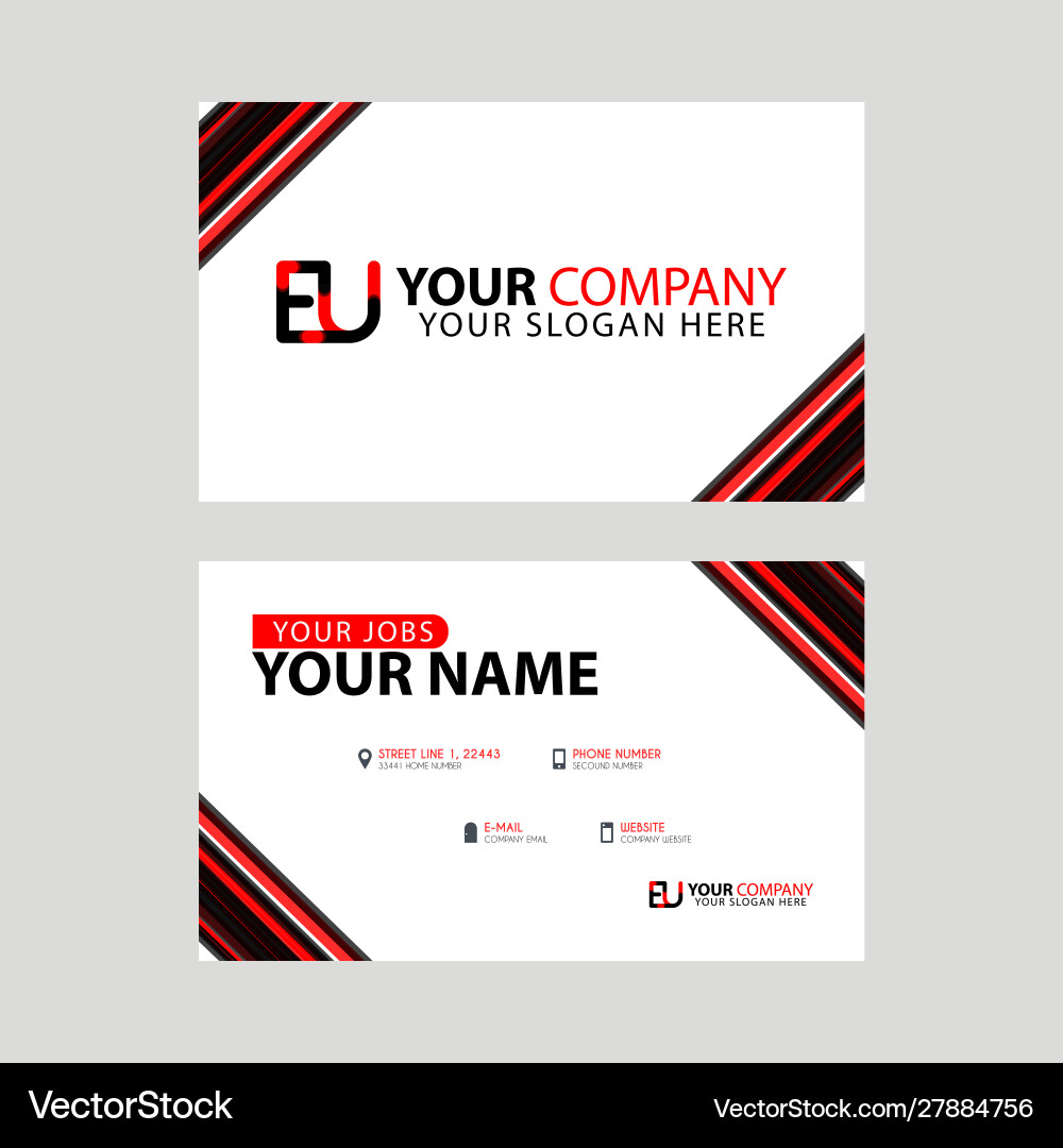 Letter eu logo in black which is included Vector Image