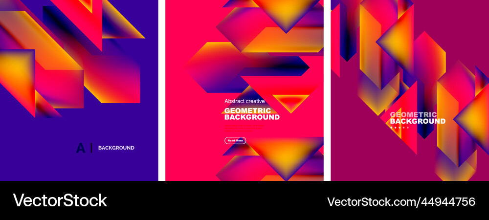 Set of abstract geometric poster Royalty Free Vector Image