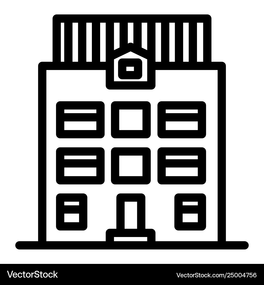 Three-story house line icon architecture Vector Image