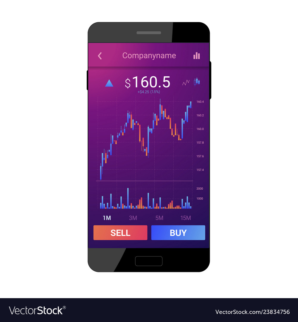 Trading mobile interface Royalty Free Vector Image