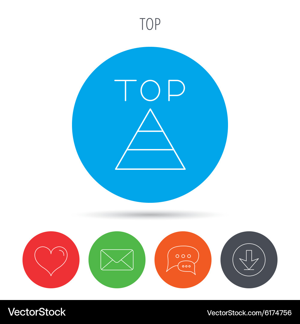 Triangle icon top or best result sign Royalty Free Vector