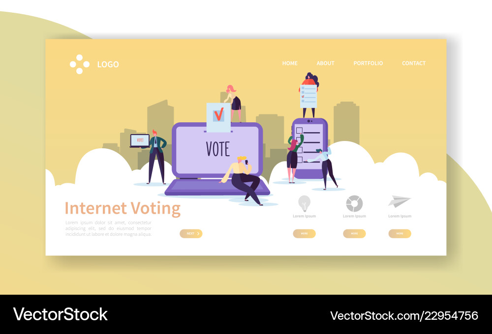 Voting elections landing page template business Vector Image