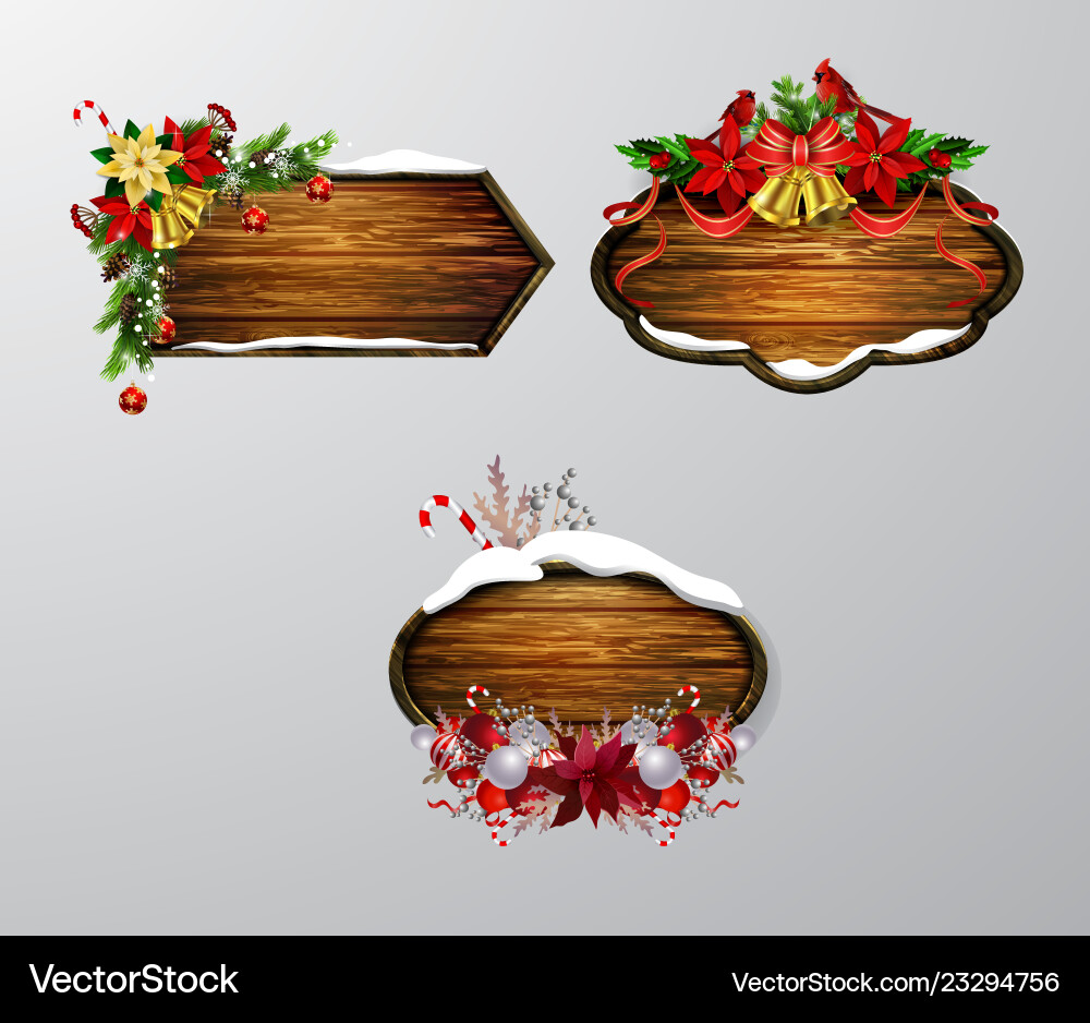 Wooden christmas board Royalty Free Vector Image