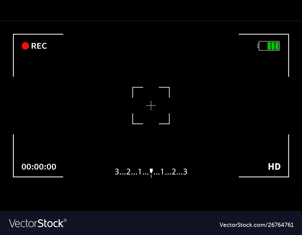 Camera recording screen Royalty Free Vector Image