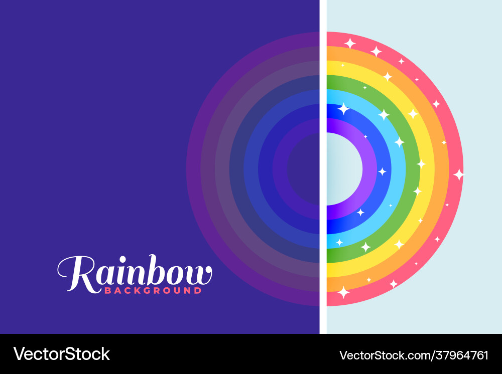Colorful rainbow background with sparkling stars Vector Image