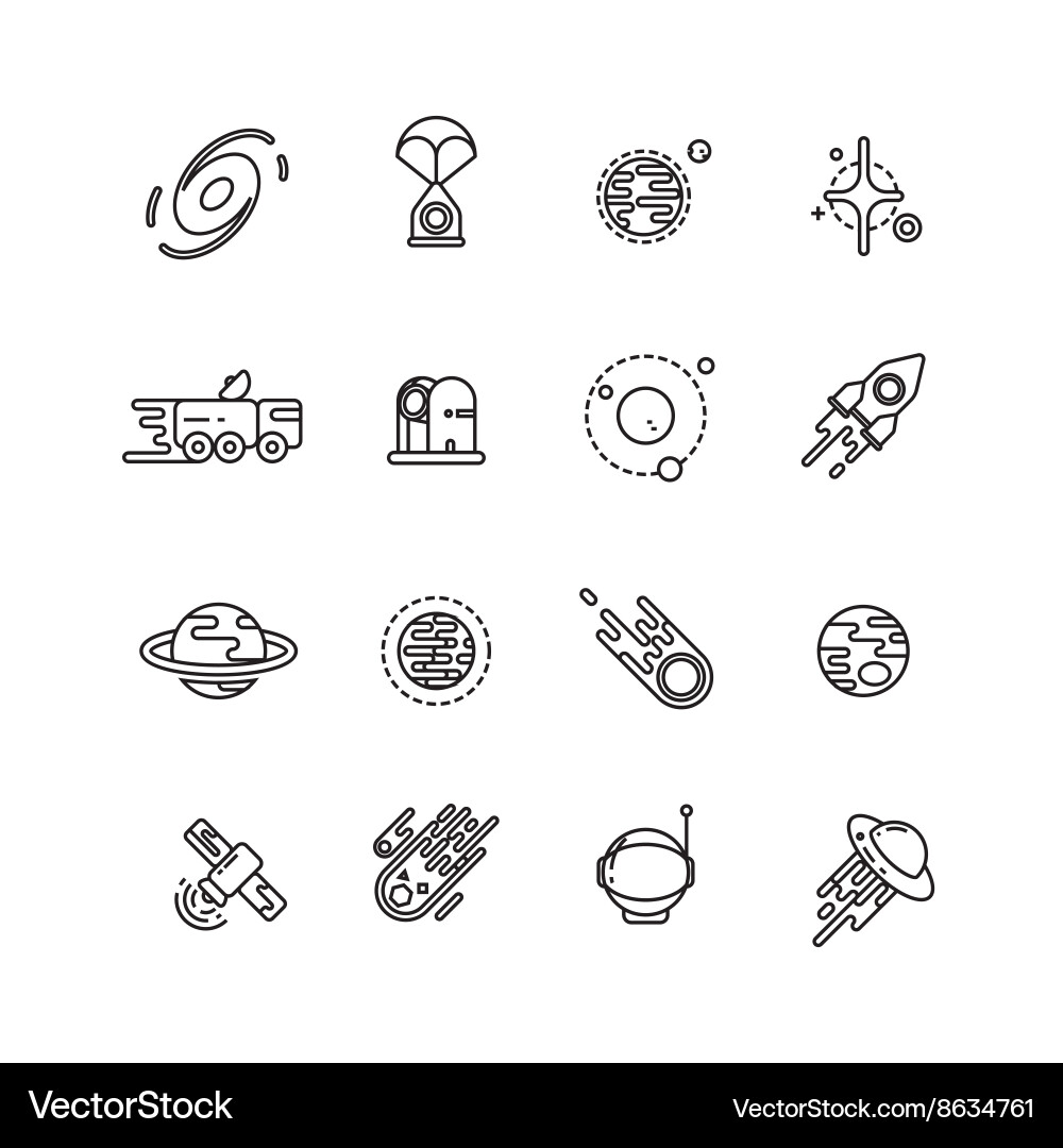 Cosmos astronomy and astrology space line Vector Image