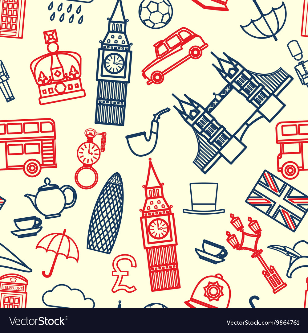 England seamless pattern Royalty Free Vector Image