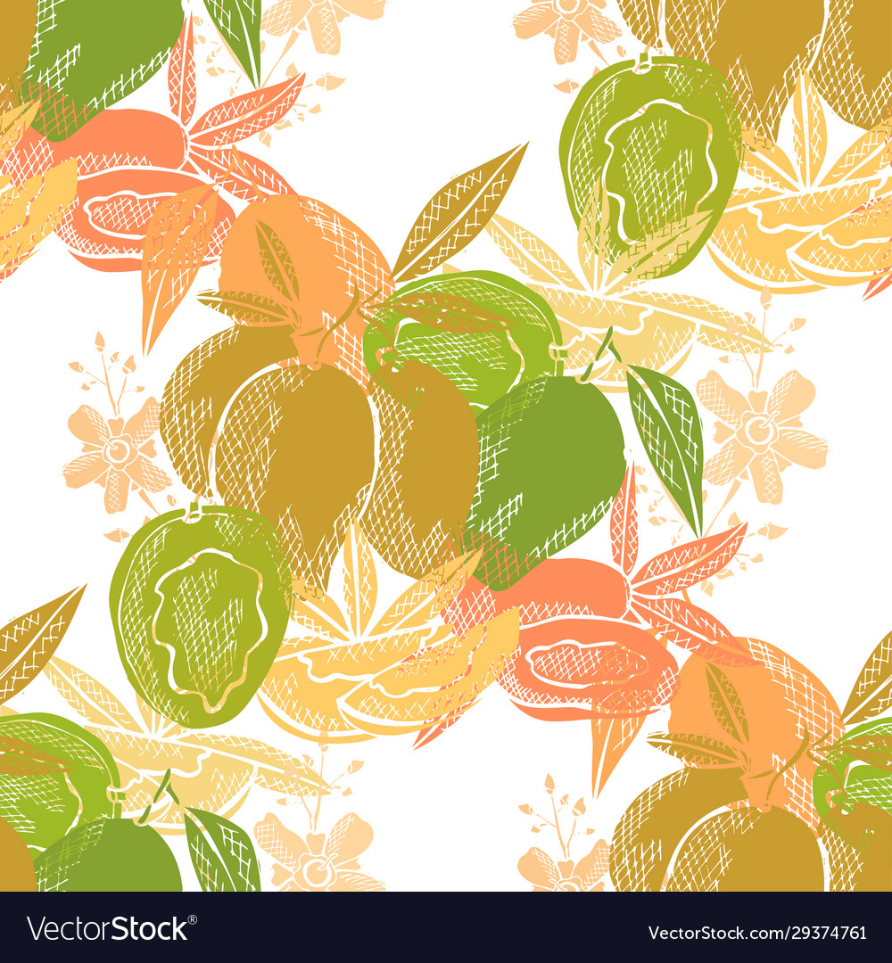 Fruit seamless pattern Royalty Free Vector Image