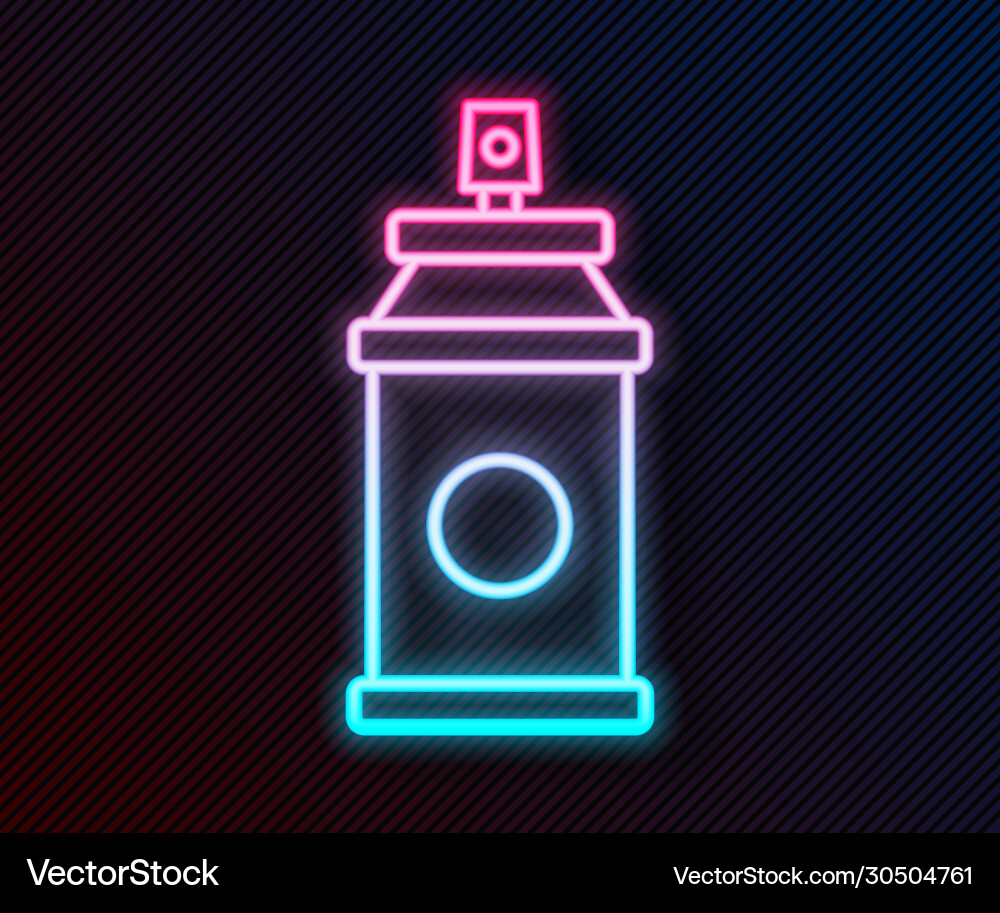 Glowing neon line paint spray can icon isolated Vector Image