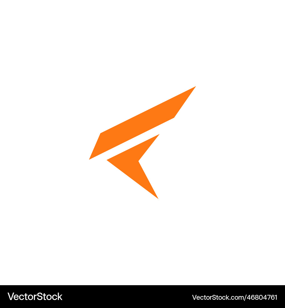 Letter f wing flag logo icon design template Vector Image