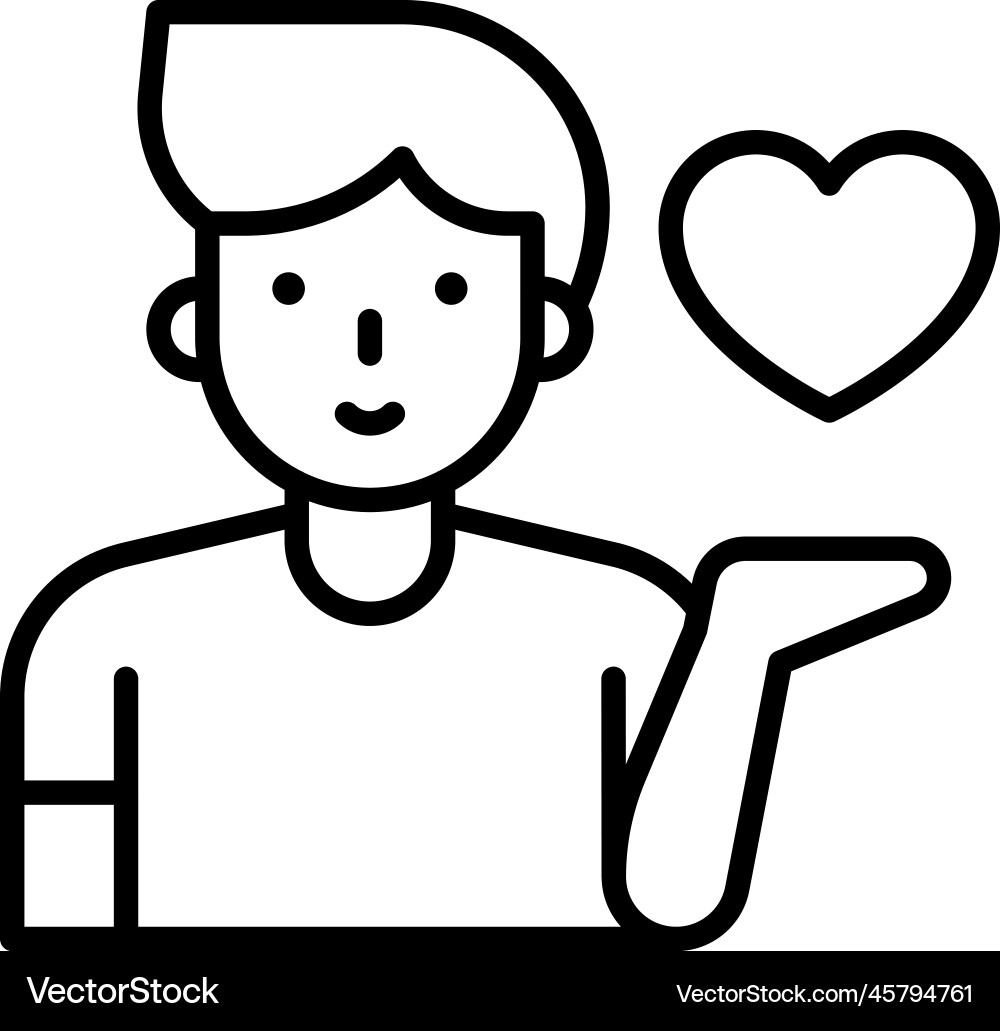 Man with heart icon valentines day related Vector Image