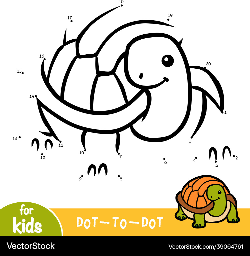 Numbers game education game for children tortoise Vector Image