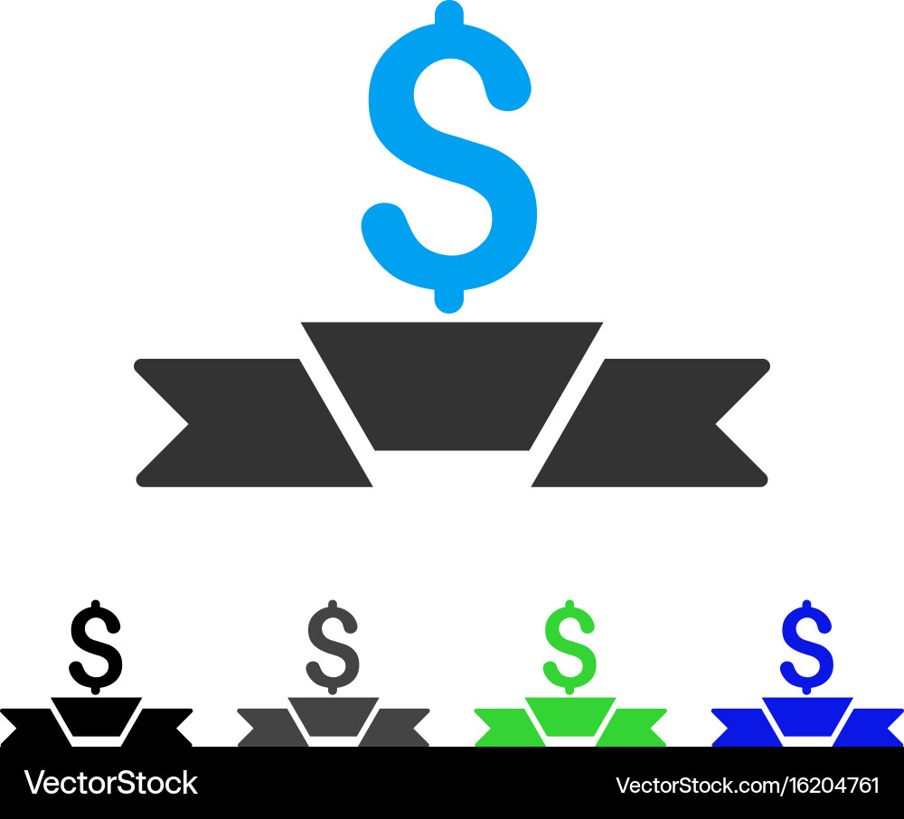 Premium business ribbon flat icon Royalty Free Vector Image