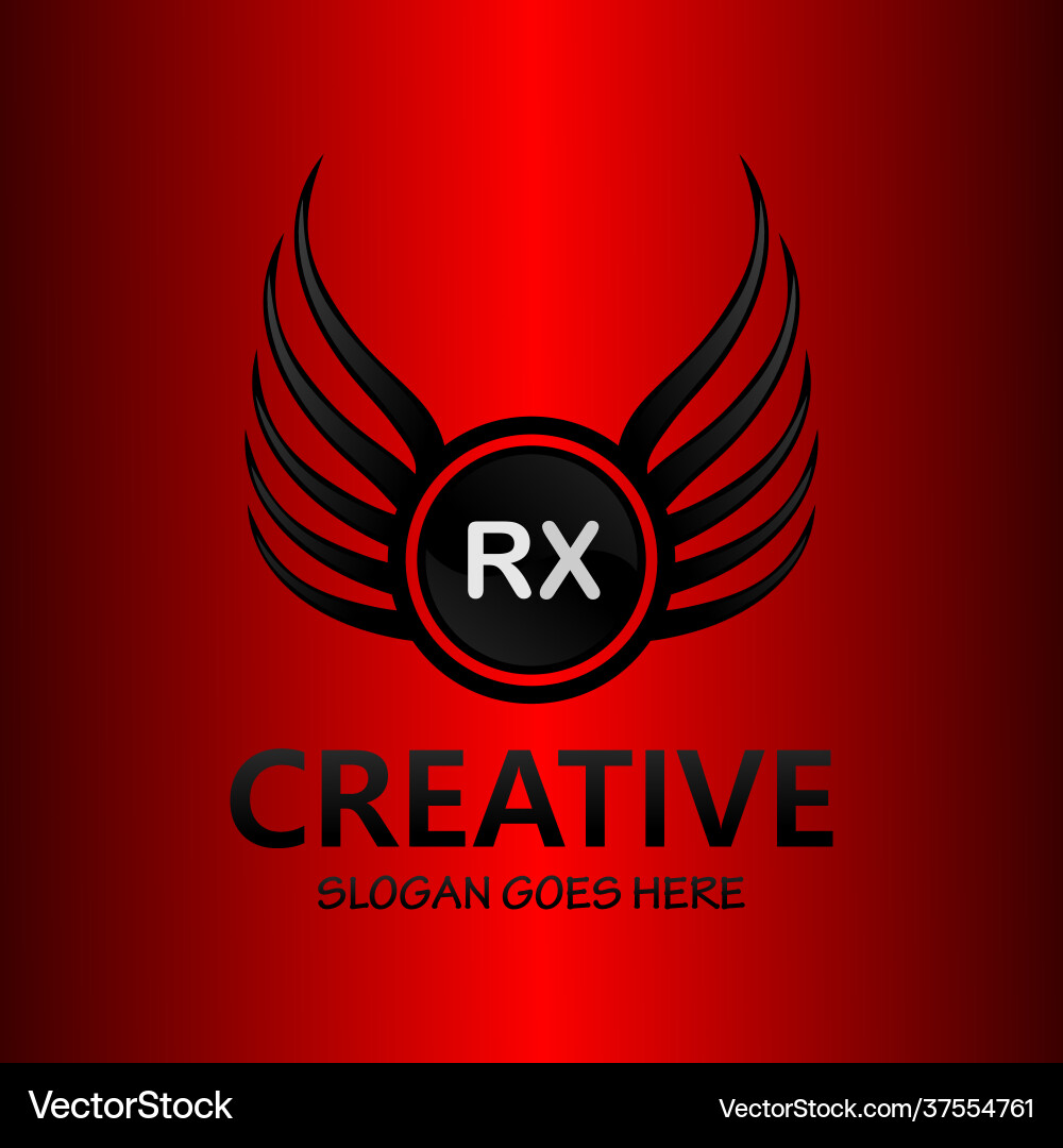 Rx letter initial with royal luxury logo template Vector Image