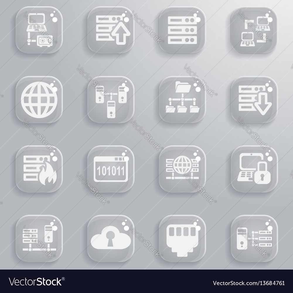 Server icon set Royalty Free Vector Image - VectorStock
