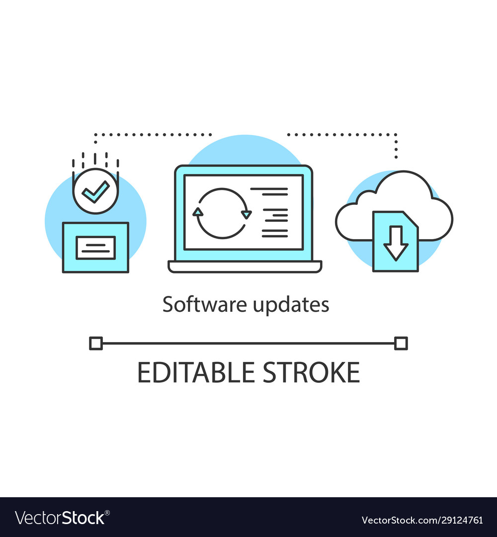 Software updates concept icon Royalty Free Vector Image