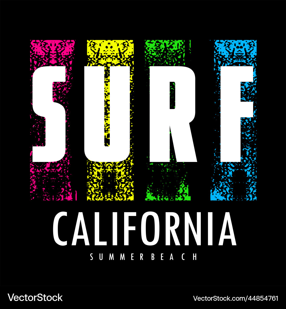 Surf typography design t-shirt print Royalty Free Vector