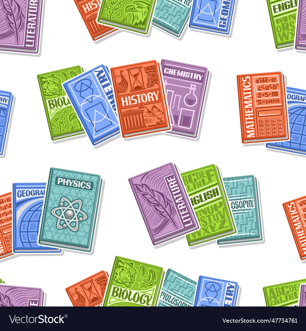 Textbook seamless pattern Royalty Free Vector Image