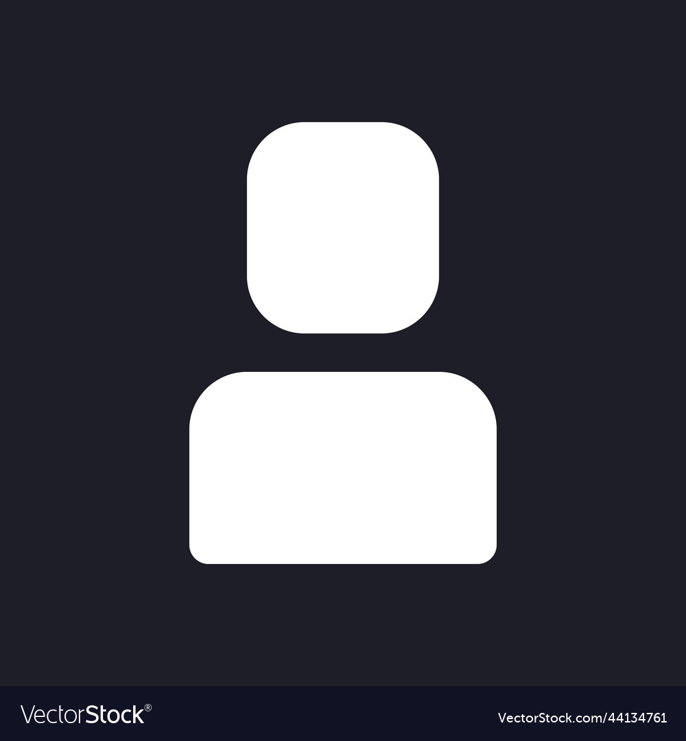 User dark mode glyph ui icon Royalty Free Vector Image