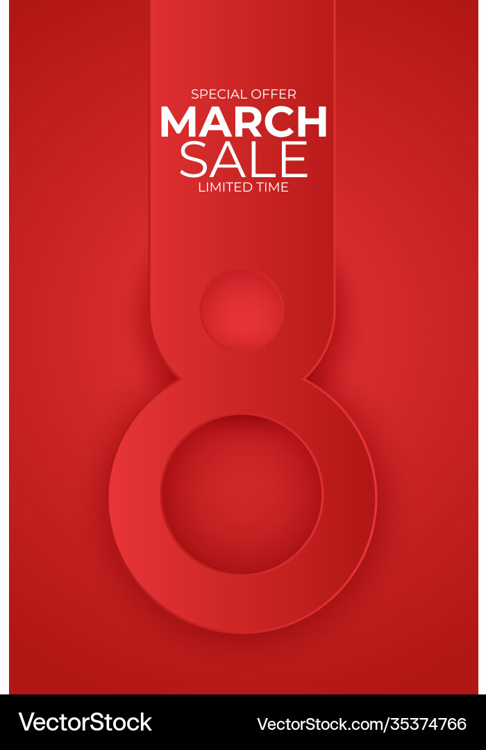 8 march sale banner background design template Vector Image