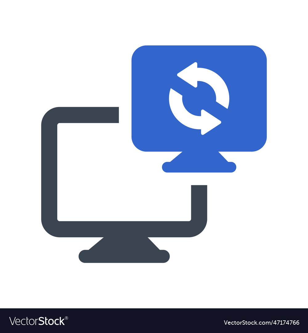 Computer sync icon Royalty Free Vector Image - VectorStock