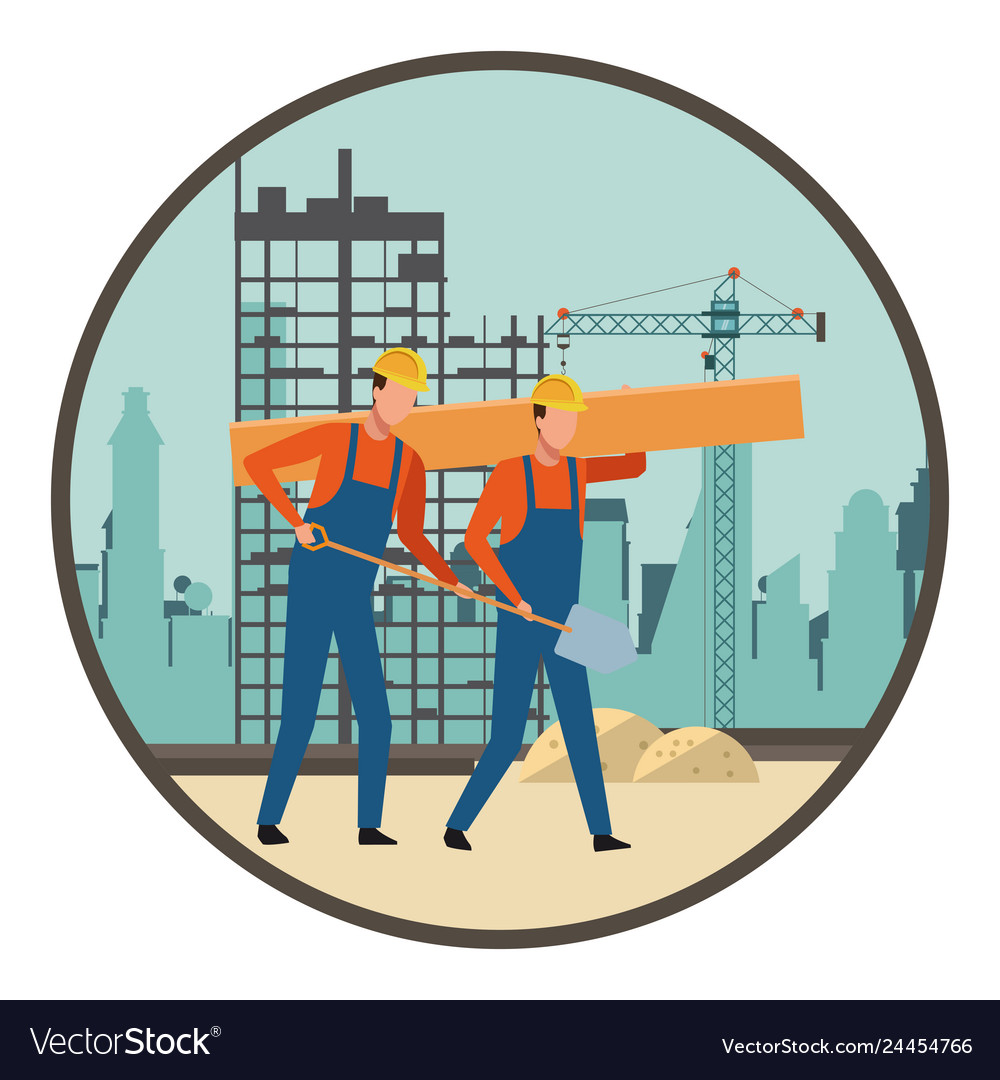 Construction teamwork avatar Royalty Free Vector Image