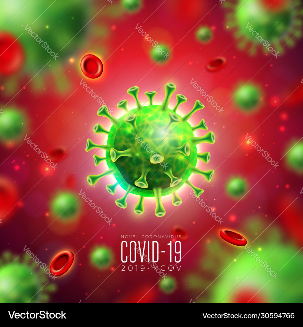 Covid-19 coronavirus outbreak design with virus Vector Image