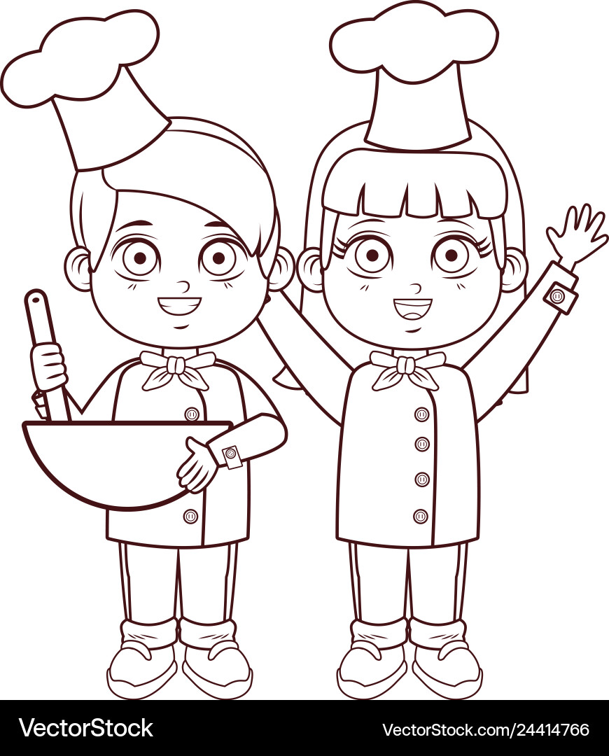 Cute chef children cartoon Royalty Free Vector Image