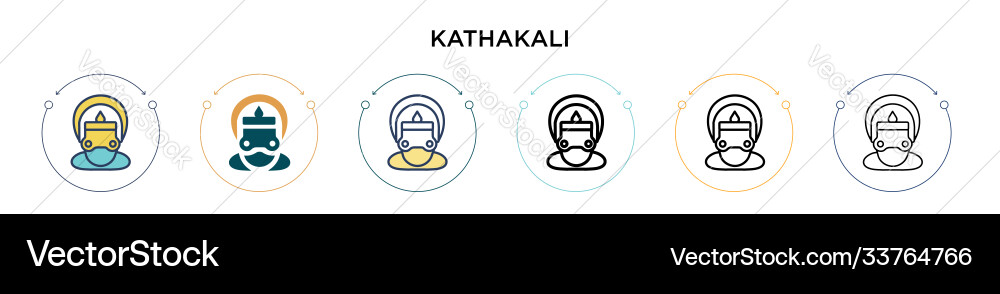 Kathakali icon in filled thin line outline Vector Image