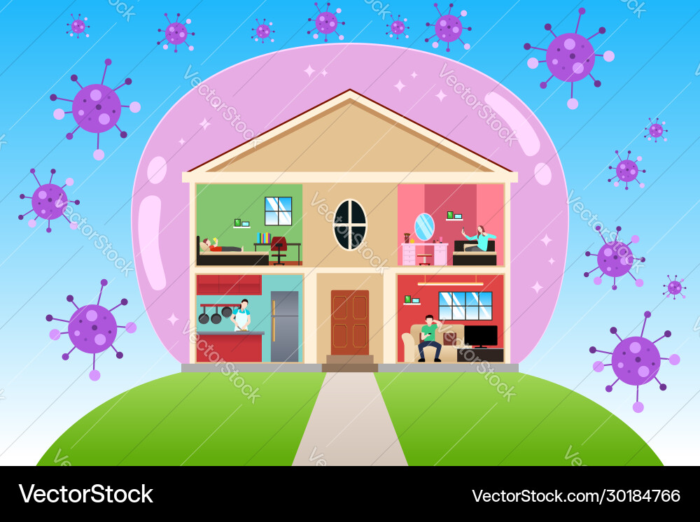 Quarantine at home during pandemic concept Vector Image