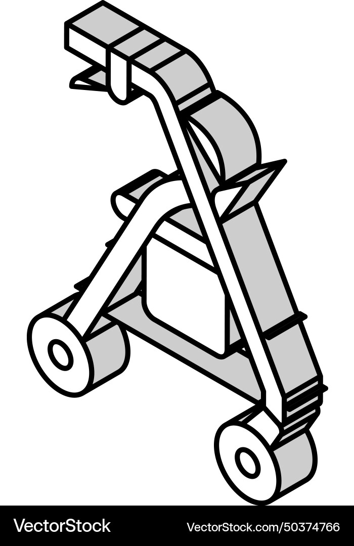 Rollator adult walker isometric icon Royalty Free Vector