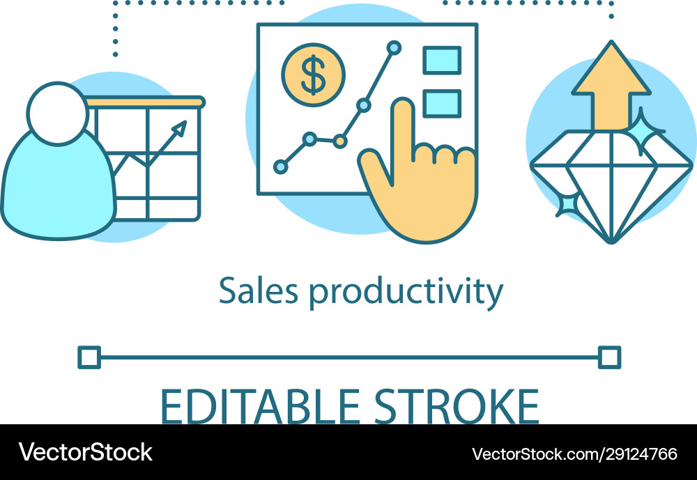 Sales productivity concept icon Royalty Free Vector Image