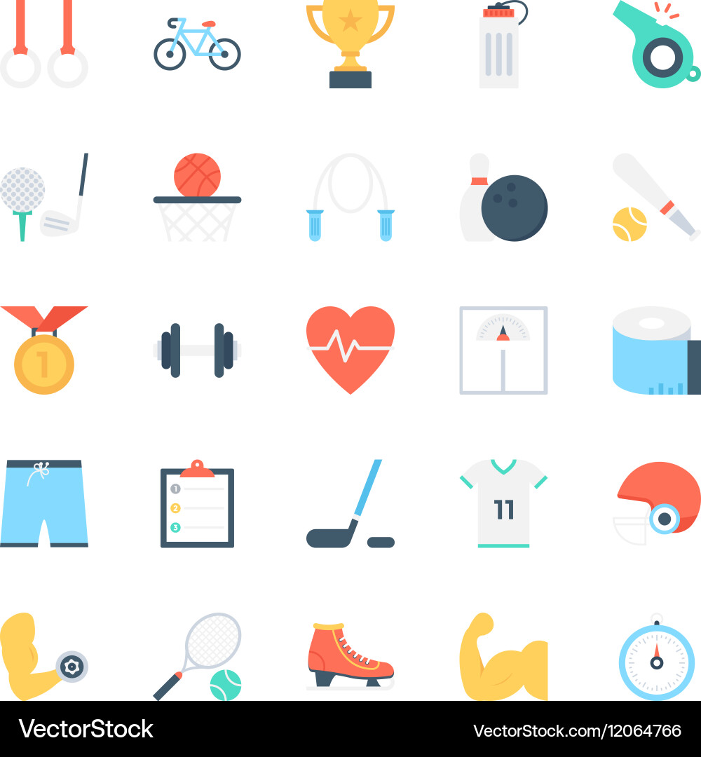 Sports colored icons 1 Royalty Free Vector Image