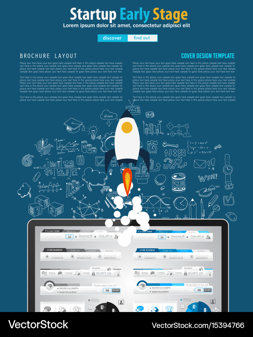 Startup landing webpage or corporate design Vector Image