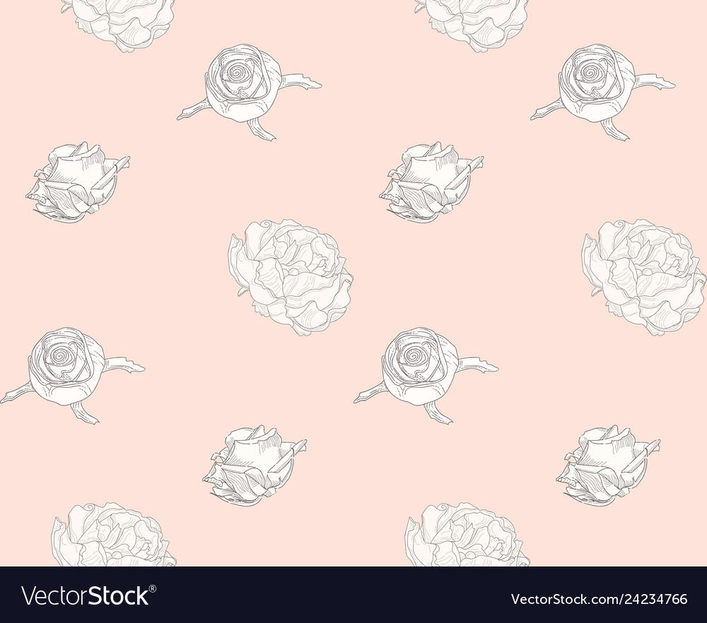 Subtle seamless pattern with drawn florals Vector Image