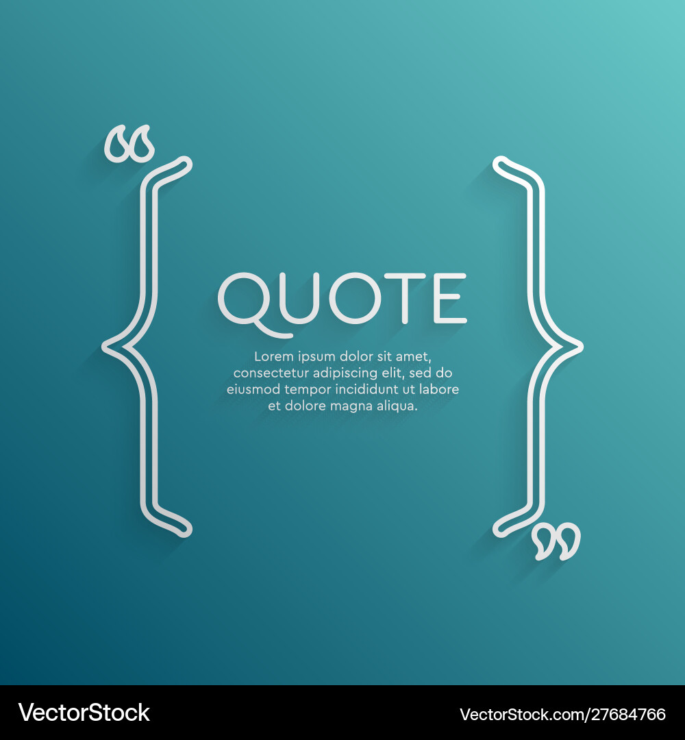 Template creative quote with bracket circle Vector Image