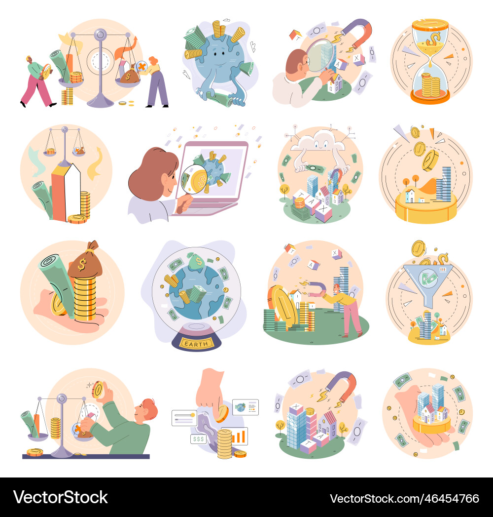 Time and money deferred payment financial system Vector Image